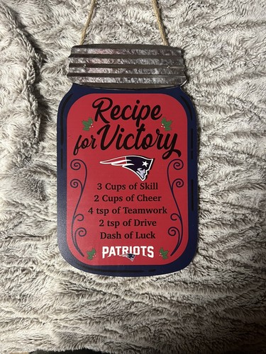 New England Patriots NFL Football Recipe for Victory Mason Jar Wall ...