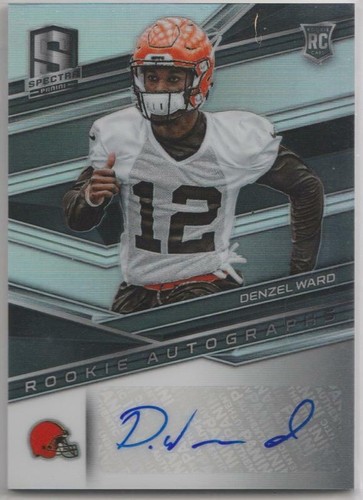DENZEL WARD 2018 PANINI SPECTRA REFRACTOR AUTOGRAPH AUTO ROOKIE RC /199 ...