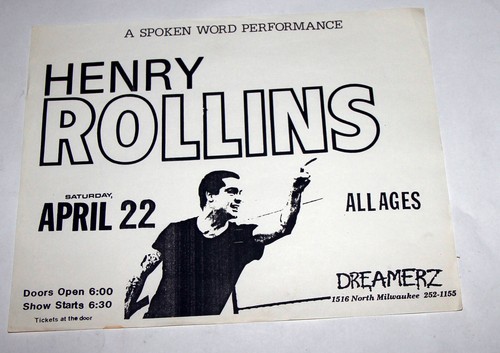HENRY ROLLINS Dreamerz 1987 Chicago PUNK Flier Flyer Concert POSTER | eBay