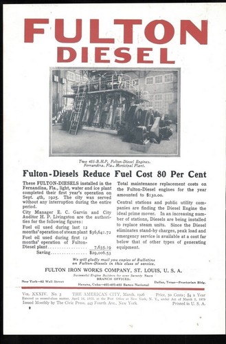 1926 Fulton Diesel Power Plant Iron Works St Louis MO Vintage magazine ...