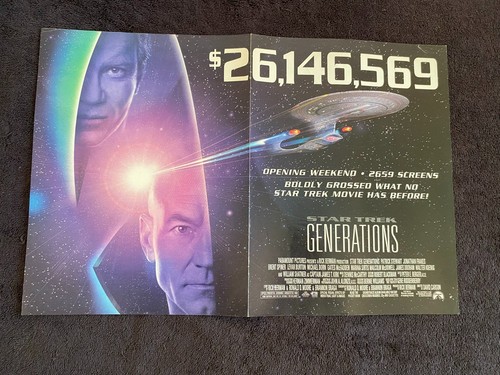 STAR TREK GENERATIONS 1994 ad William Shatner as Kirk, Patrick Stewart ...