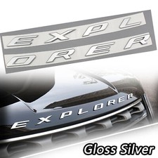 Buy For Ford 2011-2019 Explorer Sport Gloss Silver Hood Letters Rear ...