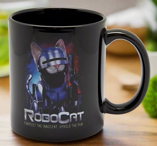 Funny Cat Mug Tea Coffee Cup Film RoboCop Gift Funny Humorous Novelty ...