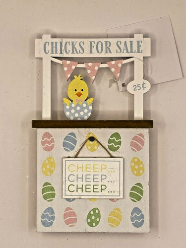EASTER CHICKS FOR SALE MINI STAND BOOTH TABLE TRAY TRAIN VILLAGE WOOD ...