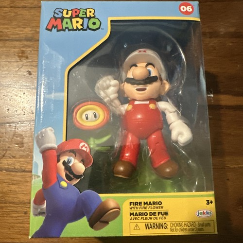 Super Mario Bros with Fire Flower 06 4 Action Figure World of Nintendo ...