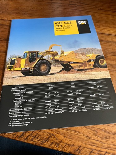 Caterpillar CAT 631E 633E 637E Series II Wheel Tractor Scrapers ...