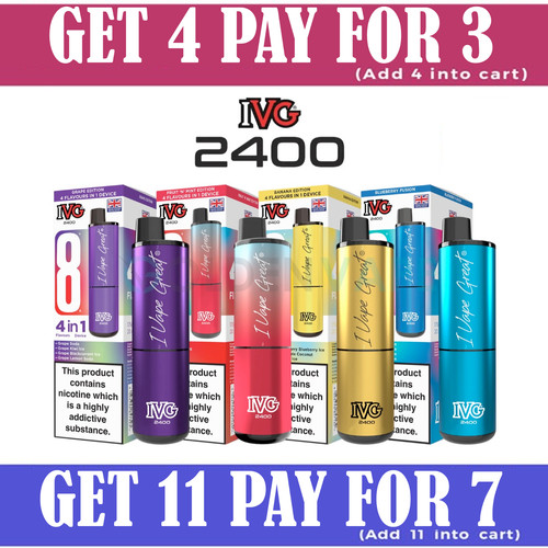 IVG 2400 4 in 1 Rechargeable & Refillable Kit | 20mg | IVG 2400 Refill ...