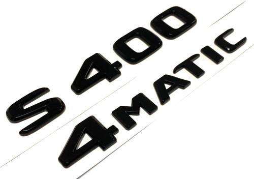 2 BLACK S400+4MATIC FOR MERCEDES REAR TRUNK EMBLEM BADGE NAMEPLATE ...