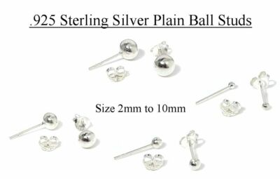 Silver Ball Earrings for sale | eBay