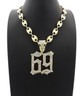 Hip Hop Tekashi69 JIGSAW pendant & 18" Full Iced Marina Choker Chain ...