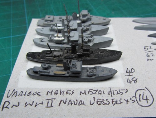 RN WWII Naval Vessels x 5 by Various Makes, Scale 1/1250 Ship Model | eBay
