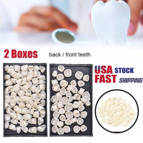 2PACK Resin Anterior Back Dental Temporary Porcelain Crown Veneers ...