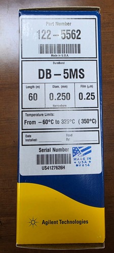 Agilent 122-5562 J&W DB-5ms GC Column, 60 m, 0.25 mm, 0.25 µm, 7 inch cage | eBay