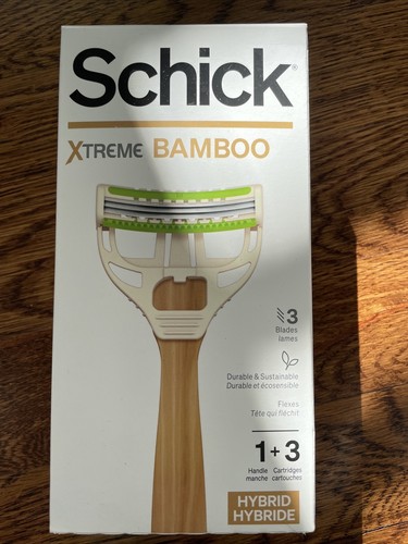 Schick Xtreme Bamboo Hybrid Razor Handle + 3 Cartridges 3 Blade | eBay