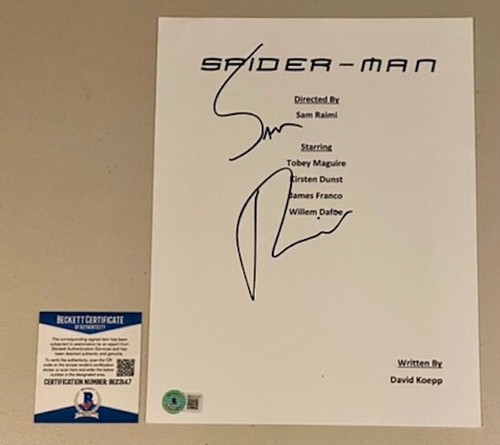 Sam Raimi Spider-man Spiderman Movie Director Signed Movie Script Cover ...