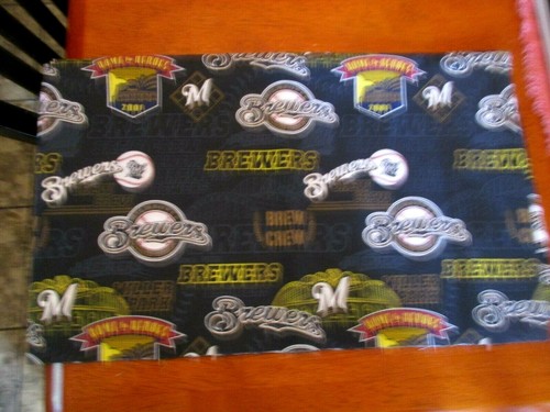 MLB Milwaukee Brewers Cotton Fabric great Mask 1/2 yard 18" x 44" | eBay