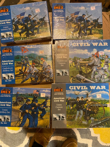 Rare estate models 6 Imex 4-UNION & 2-Confederate Infantry Civil War ...