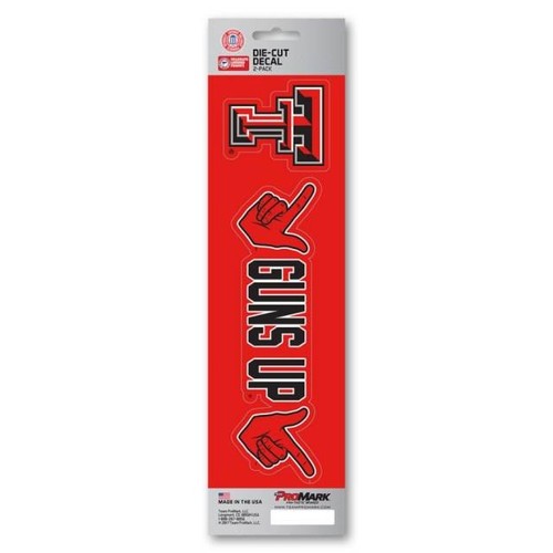 Texas Tech University Red Raiders Guns Up Slogan Set Of 2 Vinyl ...