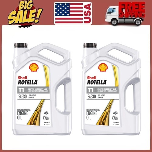 2 Packs Shell Rotella T1 SAE 30 Conventional Heavy Duty Diesel Motor ...