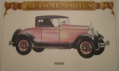 1927 Velie Roadster car print (salmon & black,) | eBay