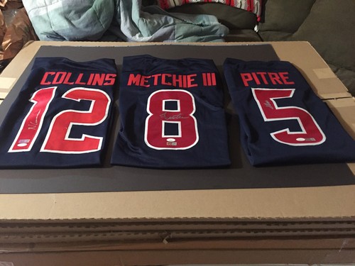 Nico Collins-John Metchie III-Jalen Pitre Signed Texans XL Jerseys-JSA ...