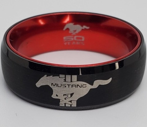 FORD MUSTANG RING Ford Wedding Band Black & RedTungsten Size 11.5 #ford ...