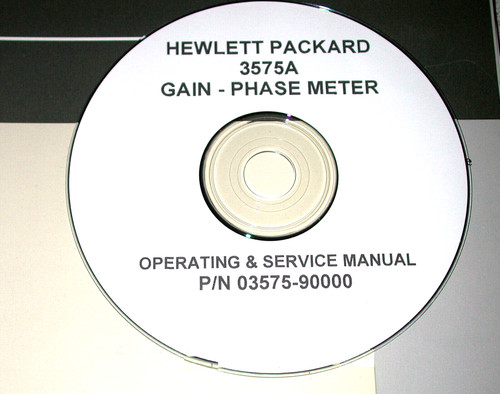 HP 3575A GAIN-PHASE METER OPERATING & SERVICE MANUALS (2) | eBay