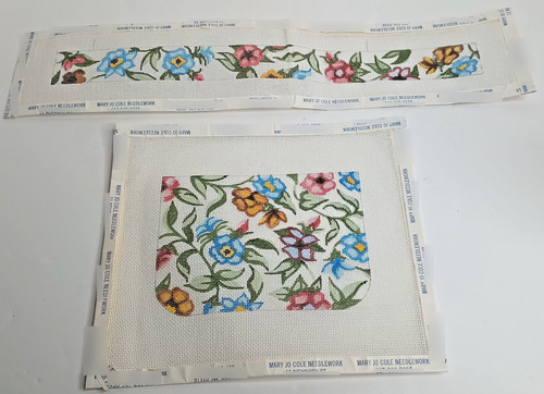 Handpainted Needlepoint Canvas Floral Purse with Strap Small 6.75x5 18M ...