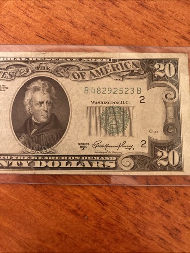 Series 1950a 20 Dollar Bill Federal Reserve Note NY Priest Humphrey ...