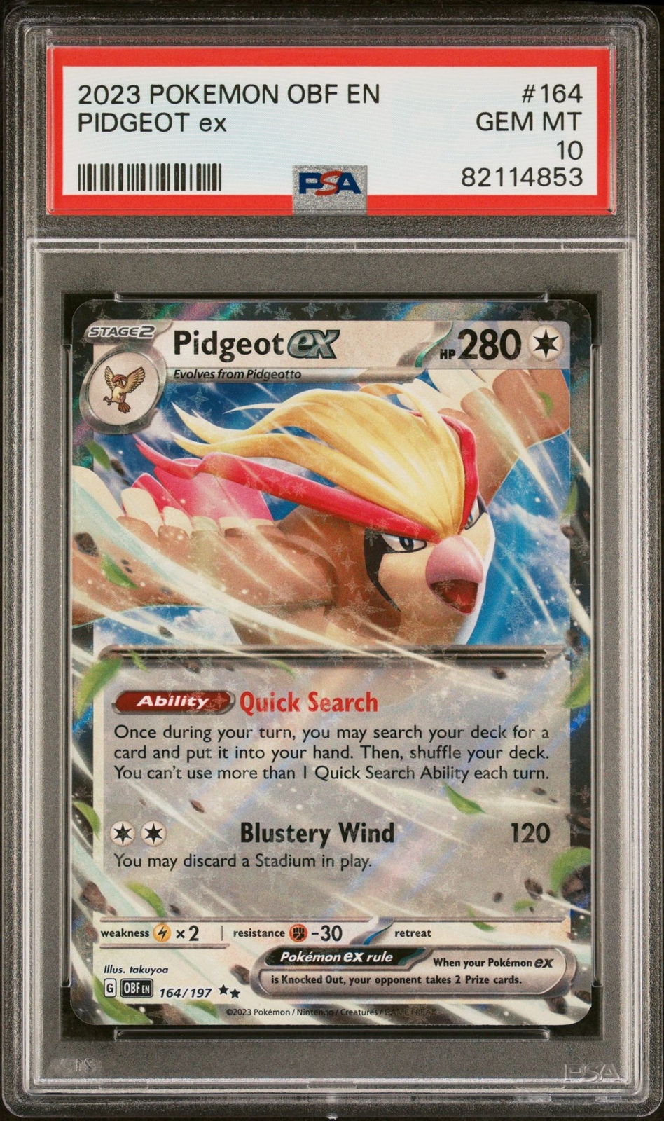 Pidgeot ex 2023 Scarlet & Violet: Obsidian Flames #164/197 Double Rare ...