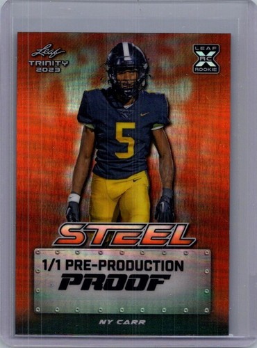NY Carr 2024 Leaf Football 1/1 Pre Production Proof | eBay