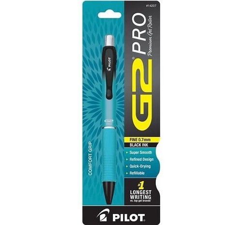 Pilot G2 Pro Retract Gel Pen 0.7mm 1/PK Turquoise Barrel BLK Ink Office ...