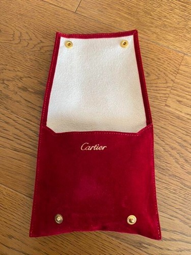 Cartier Jewelry Watch Travel Storage Case Red Pouch Pillow from Japan ...