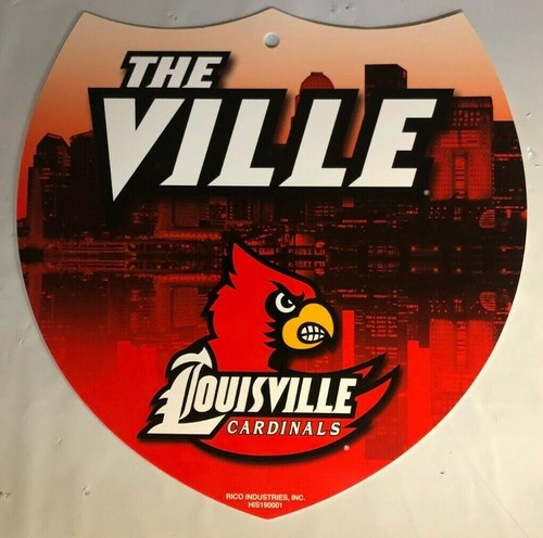 Louisville Cardinals NCAA Team Interstate Shield Plastic Sign 8" by 8 ...
