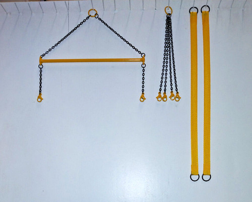 4" Spreader Bar, Straps & 4 Leg Lift Sling. Authentic Liebherr Yellow 1 ...