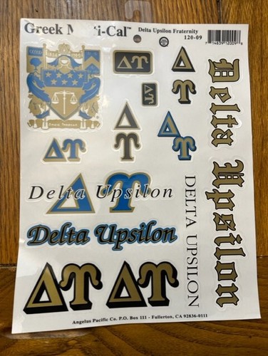 Delta Upsilon Fraternity Set of 12 Stickers Outside Window/Opaque ...