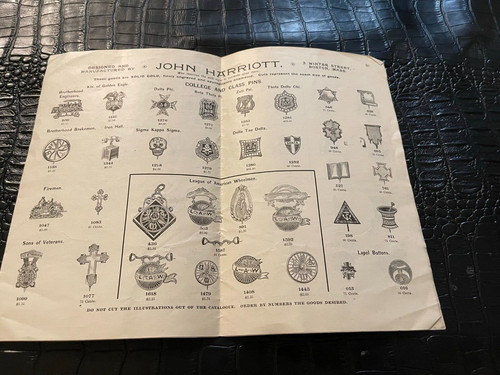 Early 1900s JOHN HARRIOTT Class Rings Pins Medals catalog (MISC6420) | eBay