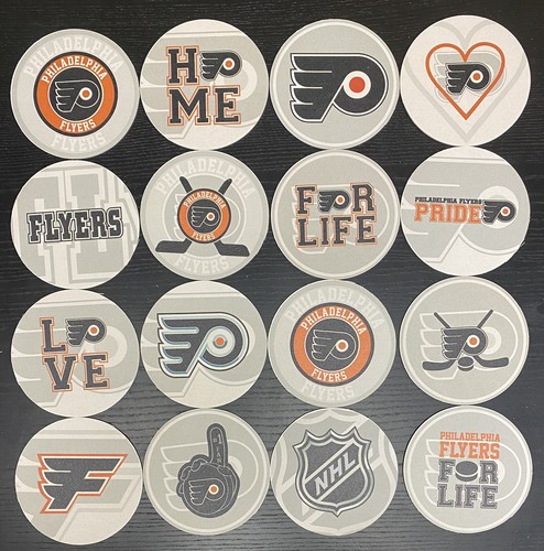 Lot Of 16 Philadelphia Flyers Hockey NHL 4’’ Round Cardboard Coasters ...