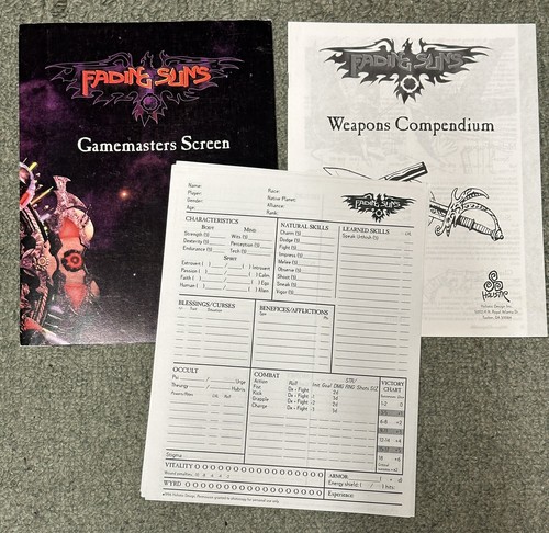 Fading Suns Role Playing Game Gamemasters Screen | eBay