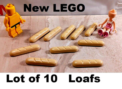 New LEGO Bread Lot of 10 Bagettes French Loaf LOAVES Miniature Faux ...