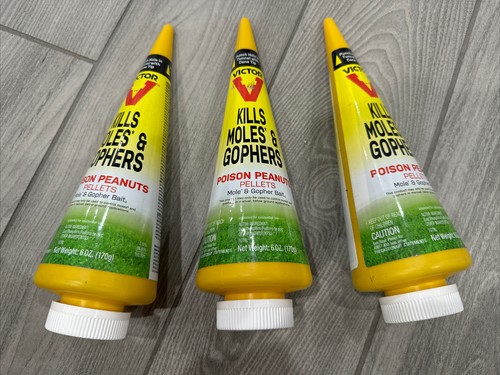 3 ~ Victor Outdoor Mole & Gopher Poison Peanuts Toxic Pellets Bait ...