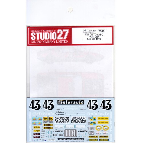 [ STUDIO 27 Decals ] 1/24 De Tomaso Pantera #43 LM 1975 for Fujimi from ...