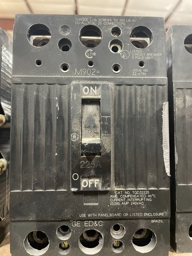 GE TQD32225WL TQD32225 240 Volt 3 Phase 225 Amp Circuit Breaker | eBay