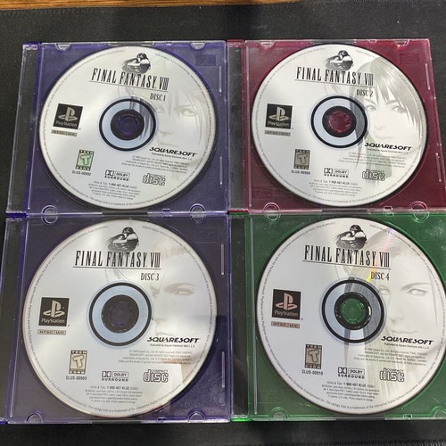 Final Fantasy VIII Sony PlayStation 1 PS1 Disc Only - All Discs 1, 2, 3 ...