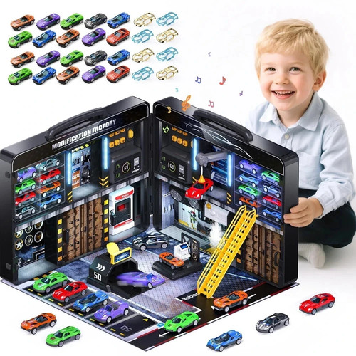 Car Toys Gifts for 3 4 5 6 Year Old Boys, Suitcase Auto Repair Toys ...