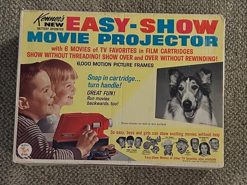 KENNER EASY SHOW MOVIE PROJECTOR 1965 LASSIE MUNSTERS BOX AND PROJECTOR ...