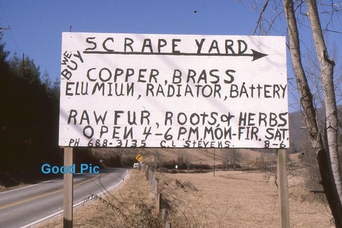 #XX74- a Vintage 35mm Slide Photo- Bad Spelling - Scrap Yard Sign- 2007 ...