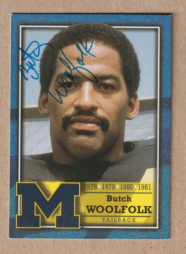 Butch Woolfolk signed 2003 Michigan Wolverines TK Legacy Rookie FB card ...