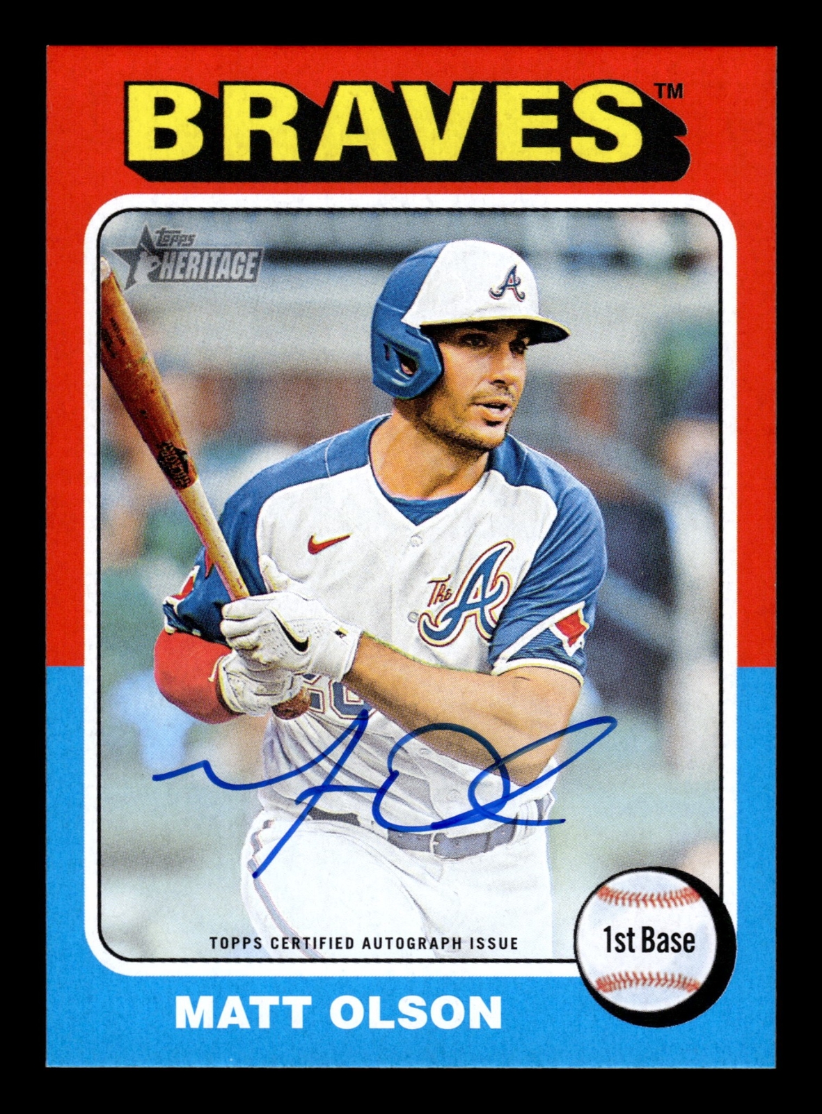 Matt Olson 2024 Topps Heritage #ROA-MO Real One Autographs RAW Price ...