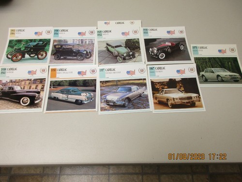 Vintage Classic Cars Collector Cards CADILLAC Lot of 9 Different | eBay